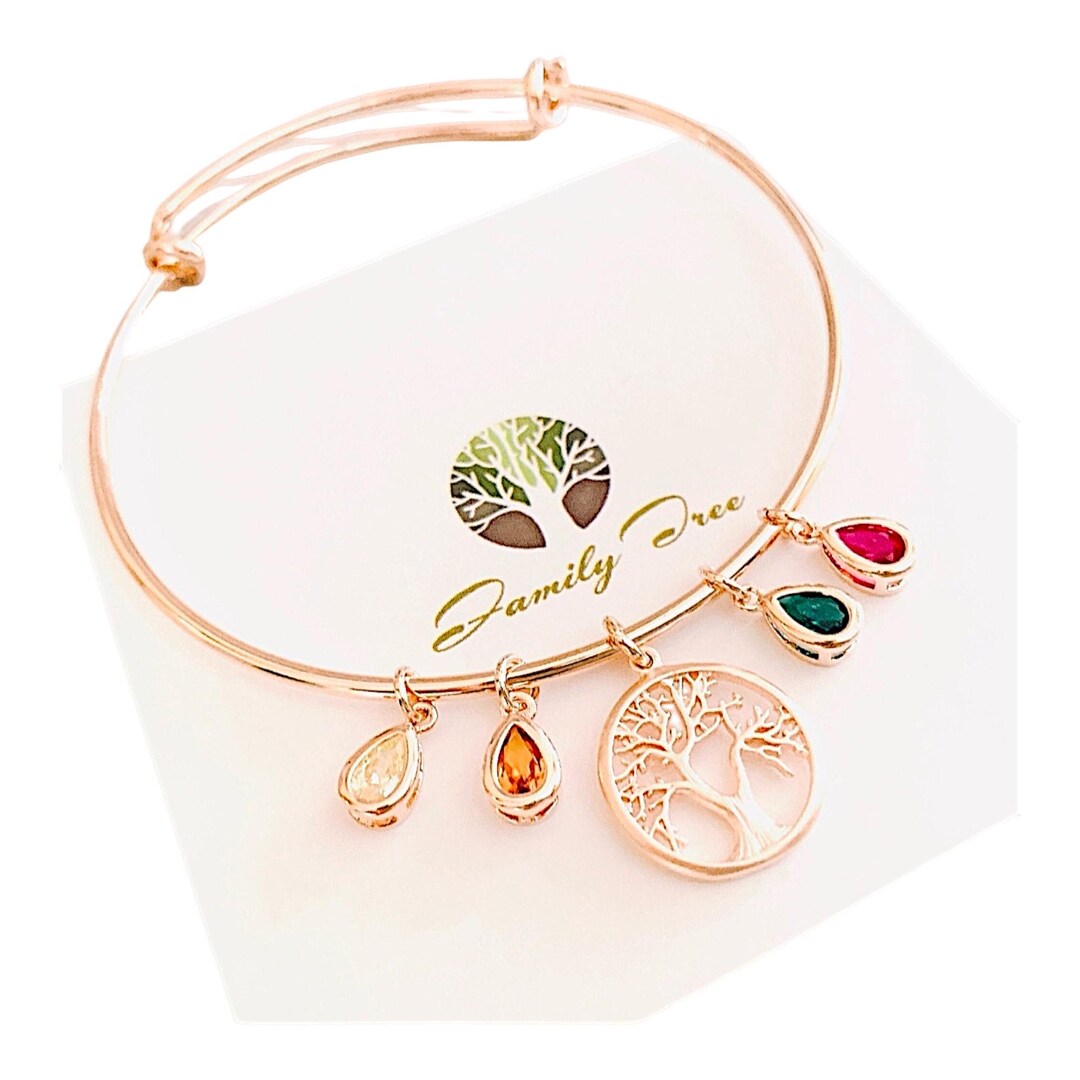 Birthstone Bracelet: Initial Charm Bracelets Personalized Jewelry ...