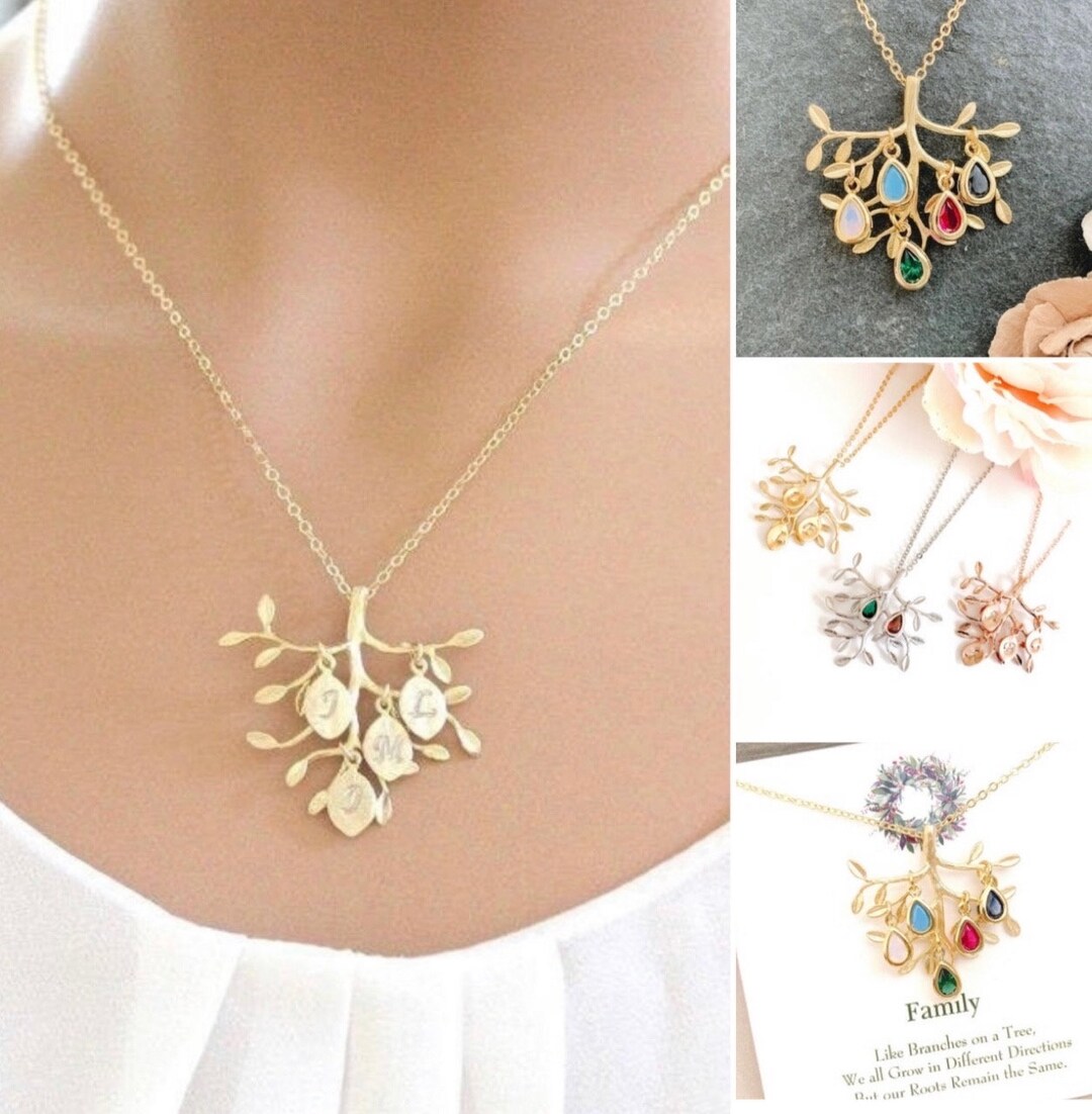 Mama Geburtsstein Halskette für Mama Oma Gold Charm Halskette - Etsy.de