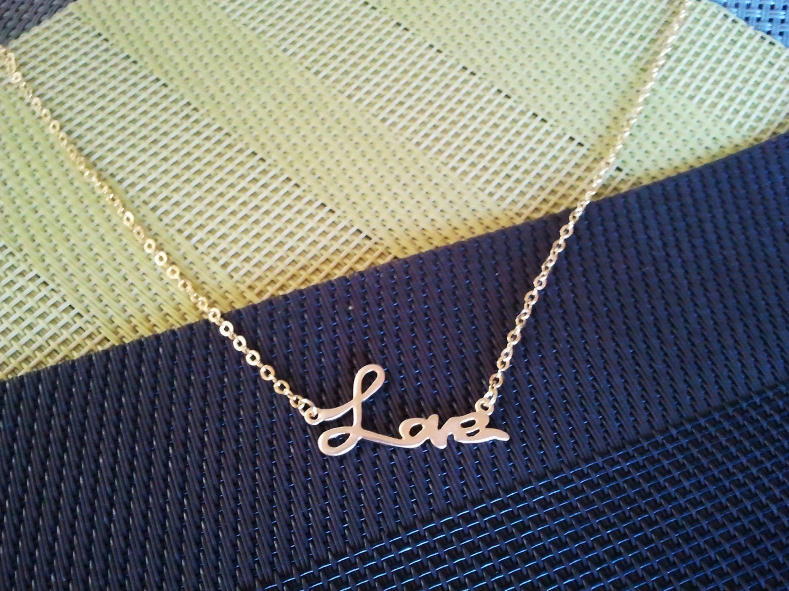 Love Script Charm Necklacegold Charm Necklace Pendant - Etsy