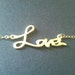 Love Script Charm Necklace,gold Charm Necklace, Pendant, Infinity Love ...