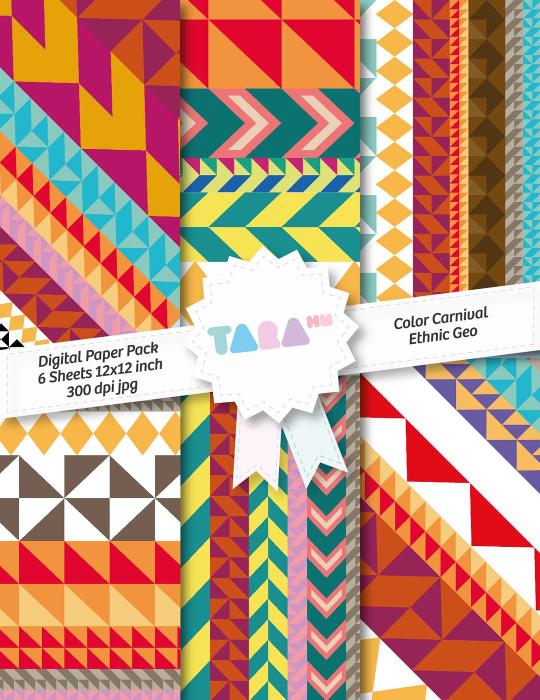 Digital Scrapbook Paper, 6 Files Instant Download Scrapbooking, 6 Jpg ...