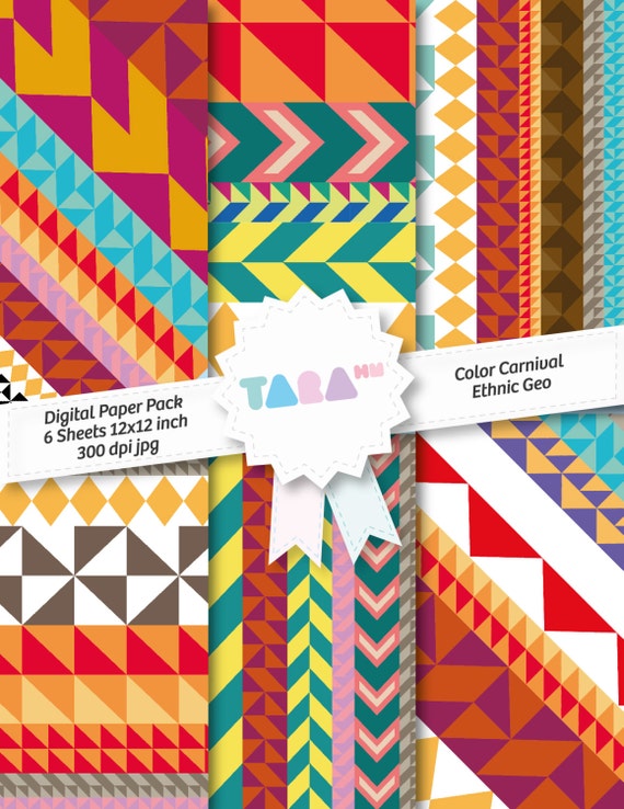 Digital Scrapbook Paper 6 Files Instant Download | Etsy