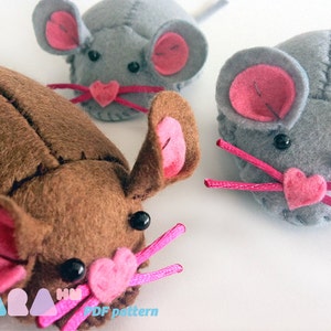 DIY Felt Pattern Mouse, Fabric Mouse Toy, Instant Download Taramouse ...