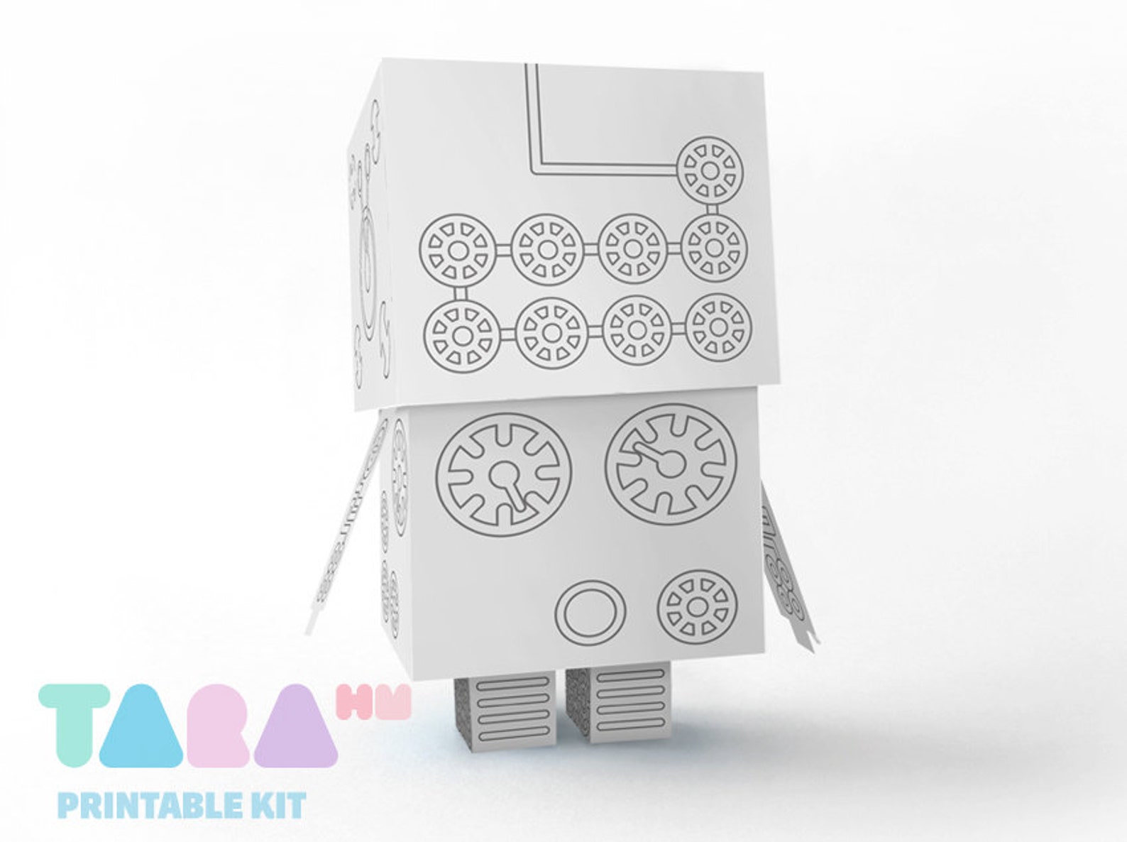 DIY Printable Cutout Robot, DIY Paper Toy to Paint, Printable Robot ...