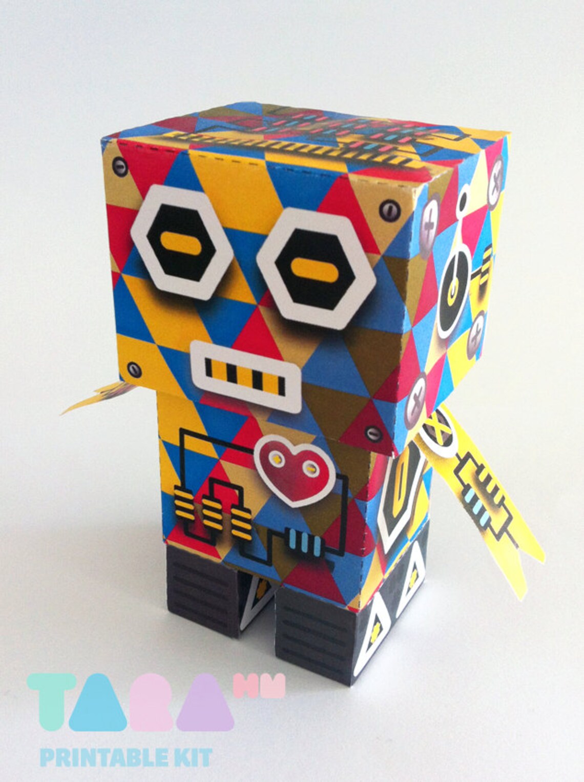DIY Printable Cutout Robot, DIY Paper Toy, Printable Robot, Rhombus Bot ...