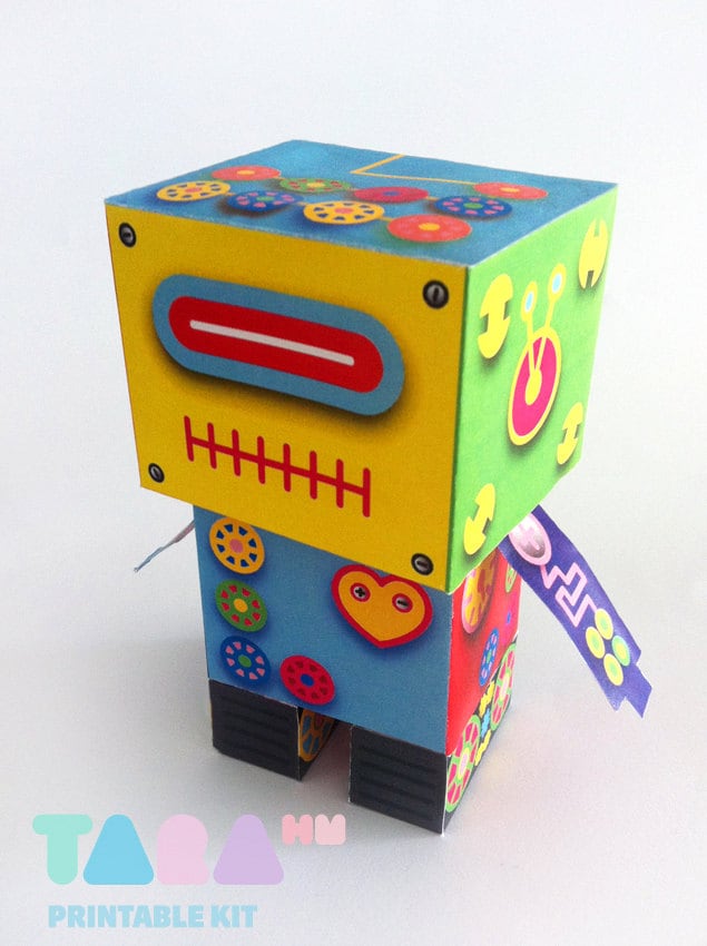 DIY Printable Cutout Robot, DIY Paper Toy, Printable Robot, Fluor Bot ...