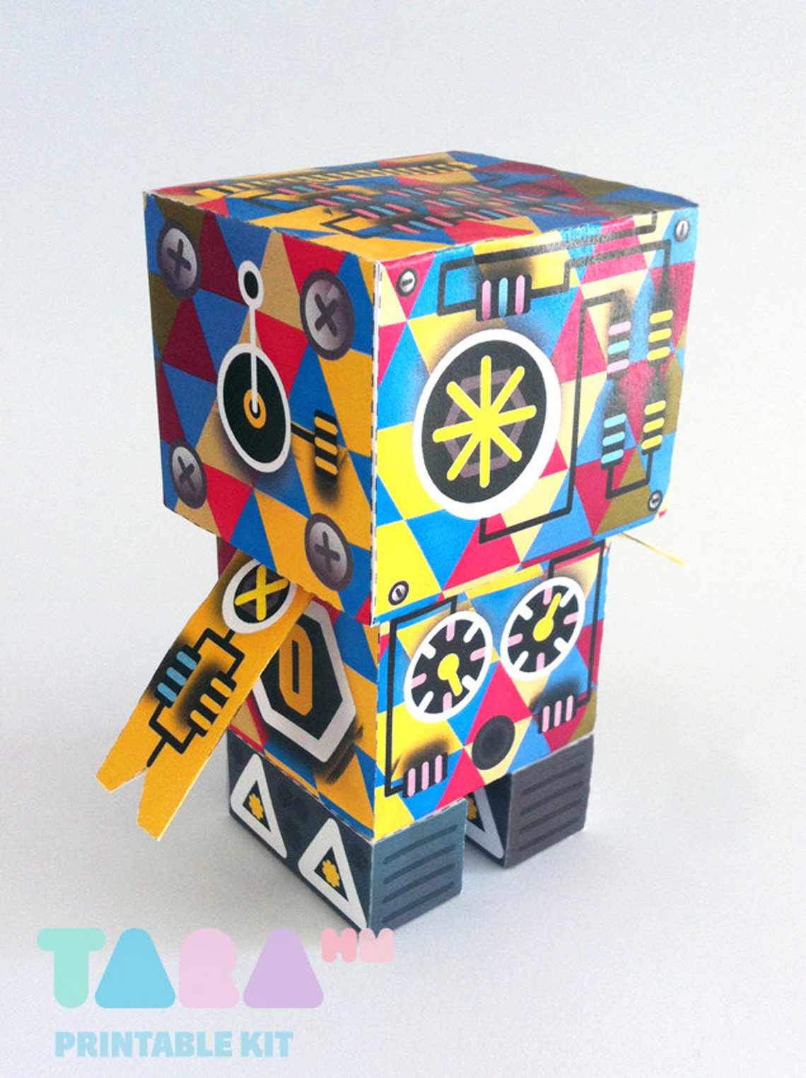 DIY Printable Cutout Robot, DIY Paper Toy, Printable Robot, Rhombus Bot ...