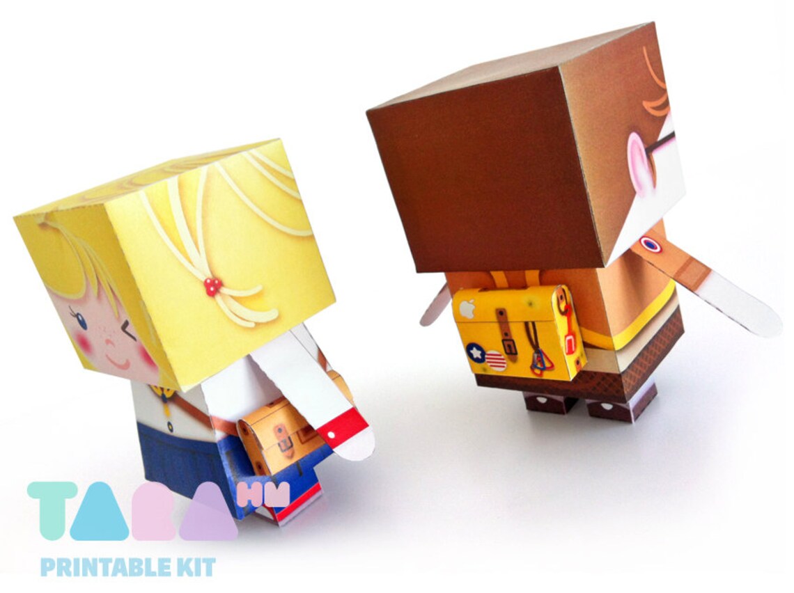 DIY Printable Cutout Dolls DIY Paper Toy, School Boy and Girl Printable ...
