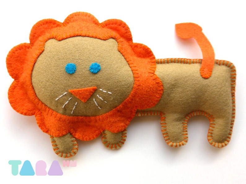 DIY Felt Lion, Fabric Lion, PDF Sewing Pattern, Instant Download ...