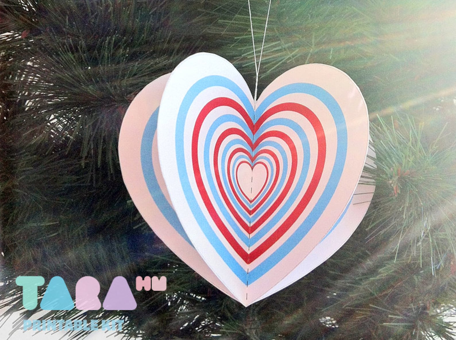 DIY Christmas Heart Ornaments, Set of 6 Printable Cutout, Printable ...