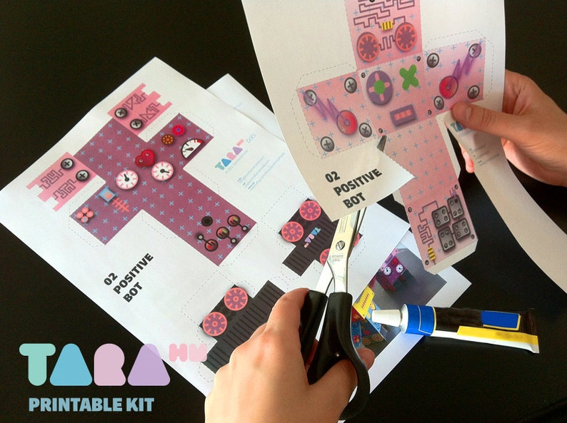 DIY Printable Cutout Robot, DIY Paper Toy to Paint, Printable Robot ...