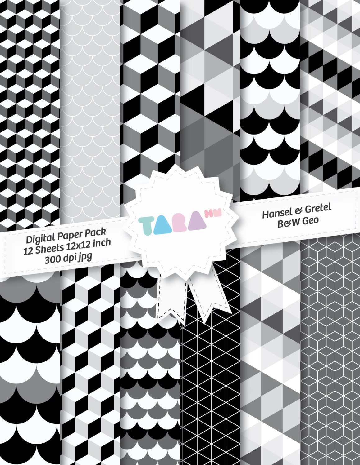 Digital Scrapbook Paper, 12 Files Digital Scrapbooking, 12 Jpg Files 12 ...