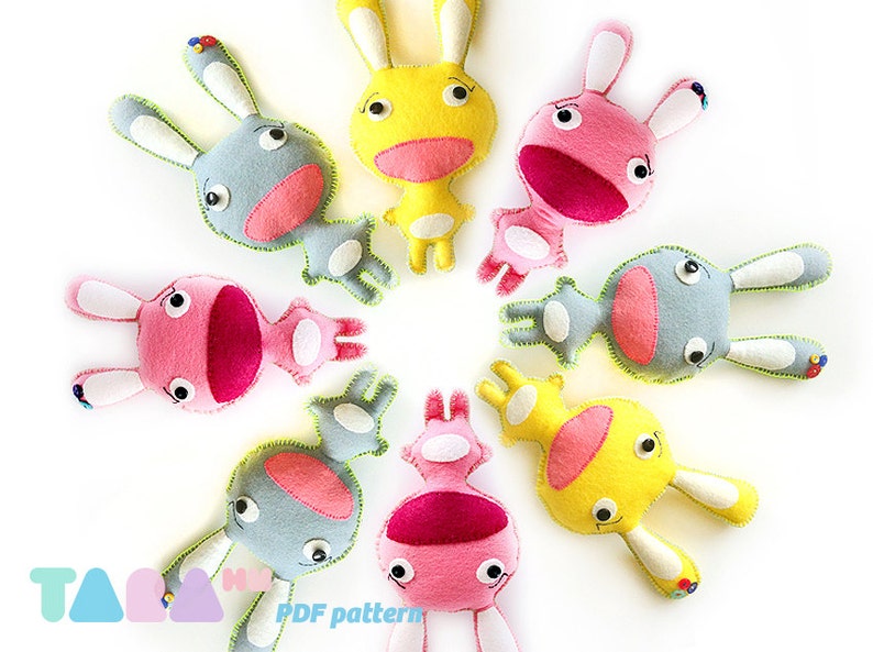 Patrón Fieltro, Conejo Fieltro DIY, Juguete, Conejito Pascua, Juguete ...