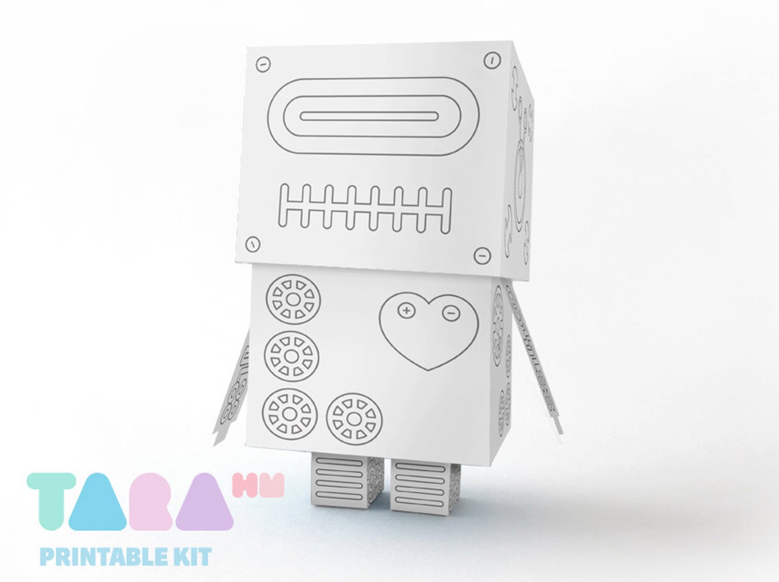 DIY Printable Cutout Robot, DIY Paper Toy to Paint, Printable Robot ...