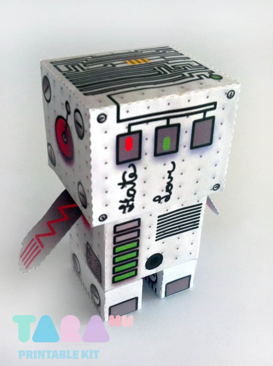 DIY Printable Cutout Robot, DIY Paper Toy, Printable Robot, Metal Bot ...