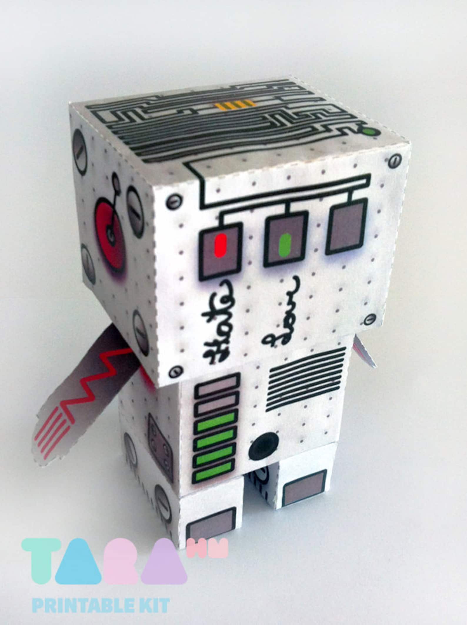 DIY Printable Cutout Robot, DIY Paper Toy, Printable Robot, Metal Bot ...