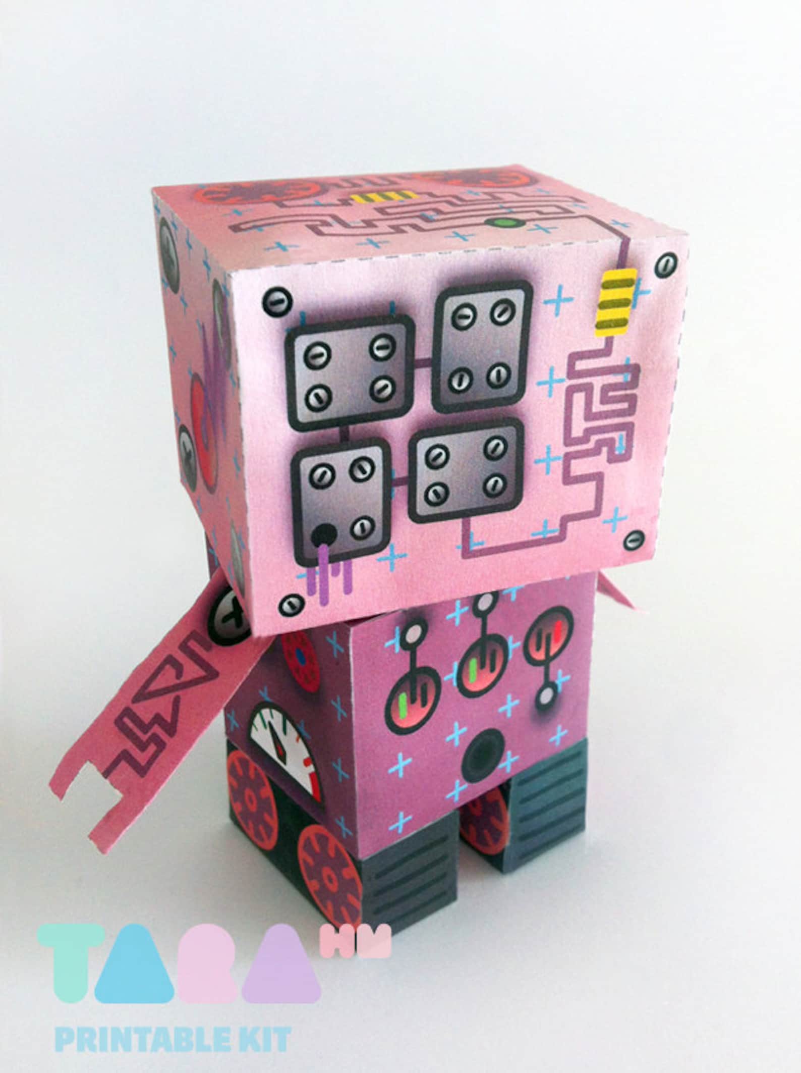 DIY Printable Cutout Robot, DIY Paper Toy, Printable Robot, Positive ...