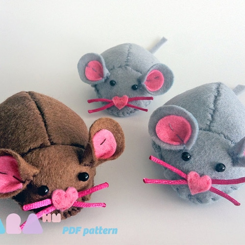DIY Felt Pattern Mouse Fabric Mouse Toy Instant Download - Etsy