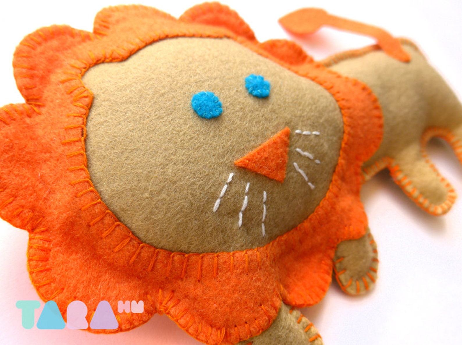 DIY Felt Lion, Fabric Lion, PDF Sewing Pattern, Instant Download ...