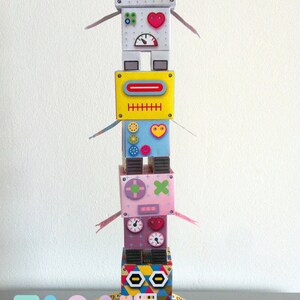 DIY Set of 4 Printable Cutout Robots, Tarabots, DIY Paper Toy ...