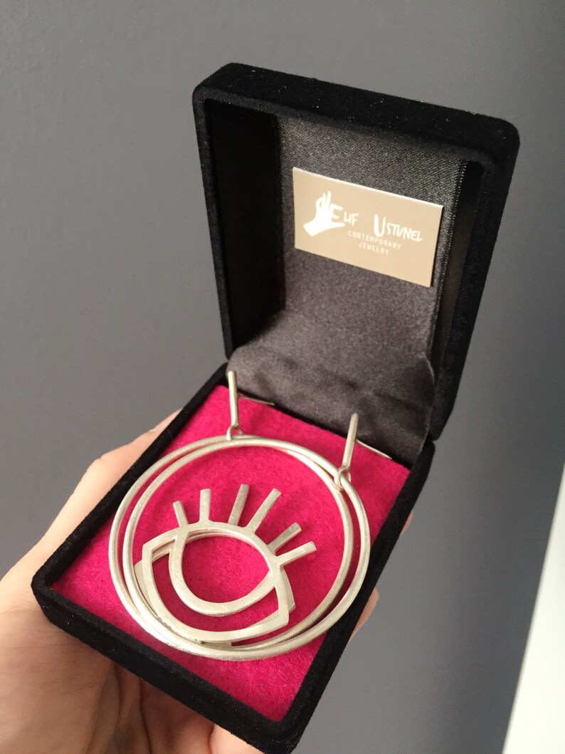 Big Eye in a Hoop Sterling Silver Earrings Eye Jewelry Hoop - Etsy