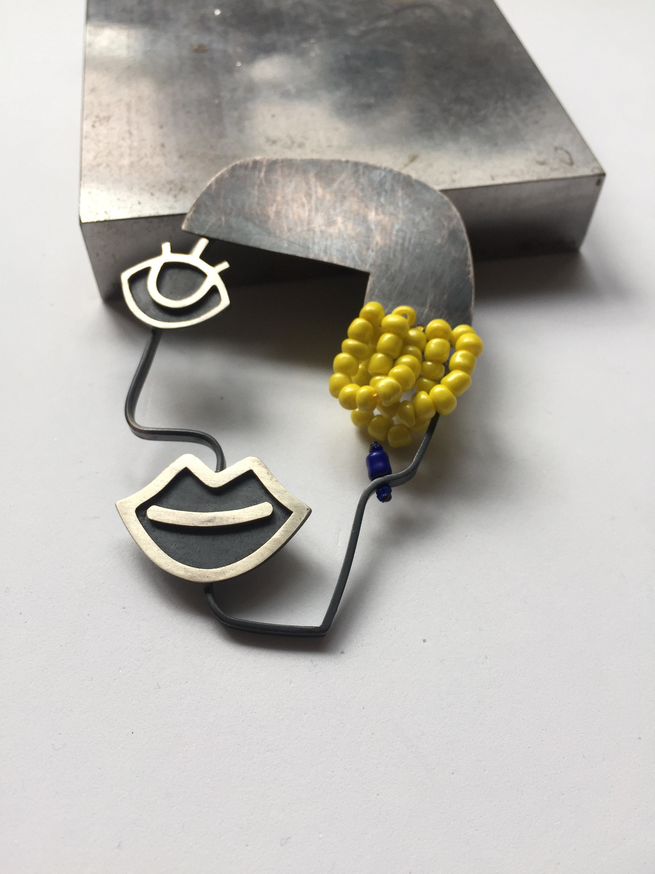 Silver Face Brooch Sterling Silver Face Jewelry Fun - Etsy