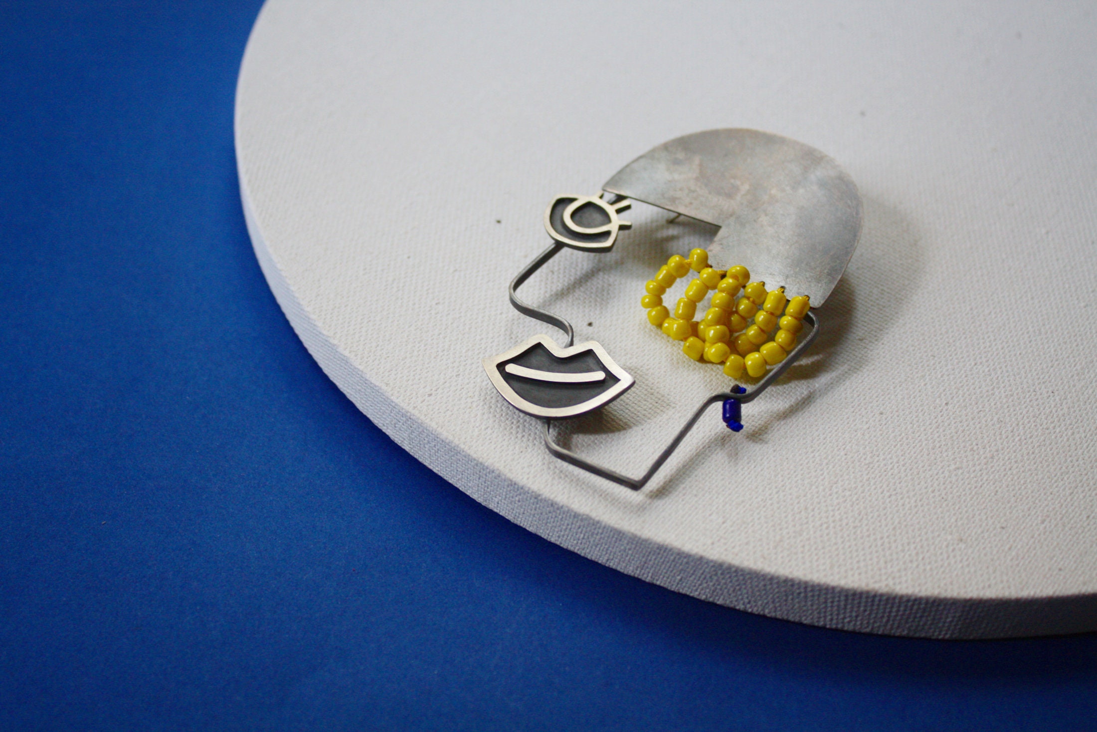 Silver Face Brooch Sterling Silver Face Jewelry Fun - Etsy