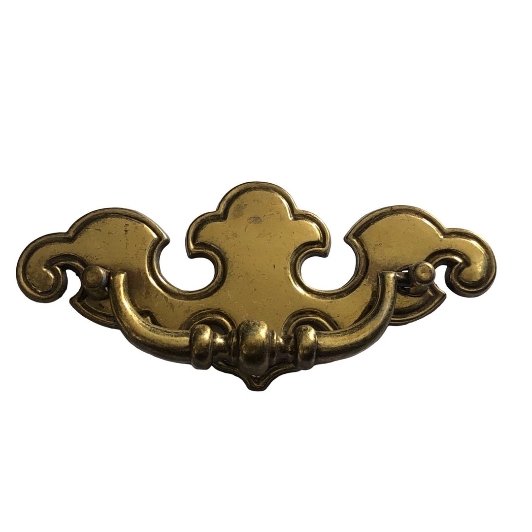 Vintage Solid Brass Drop Handle Drawer Pull Hardware - Etsy