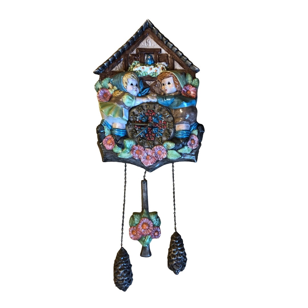 Vintage Ceramic Faux Cuckoo Clock Alpine Haus Black Forest - 2.5 Feet ...