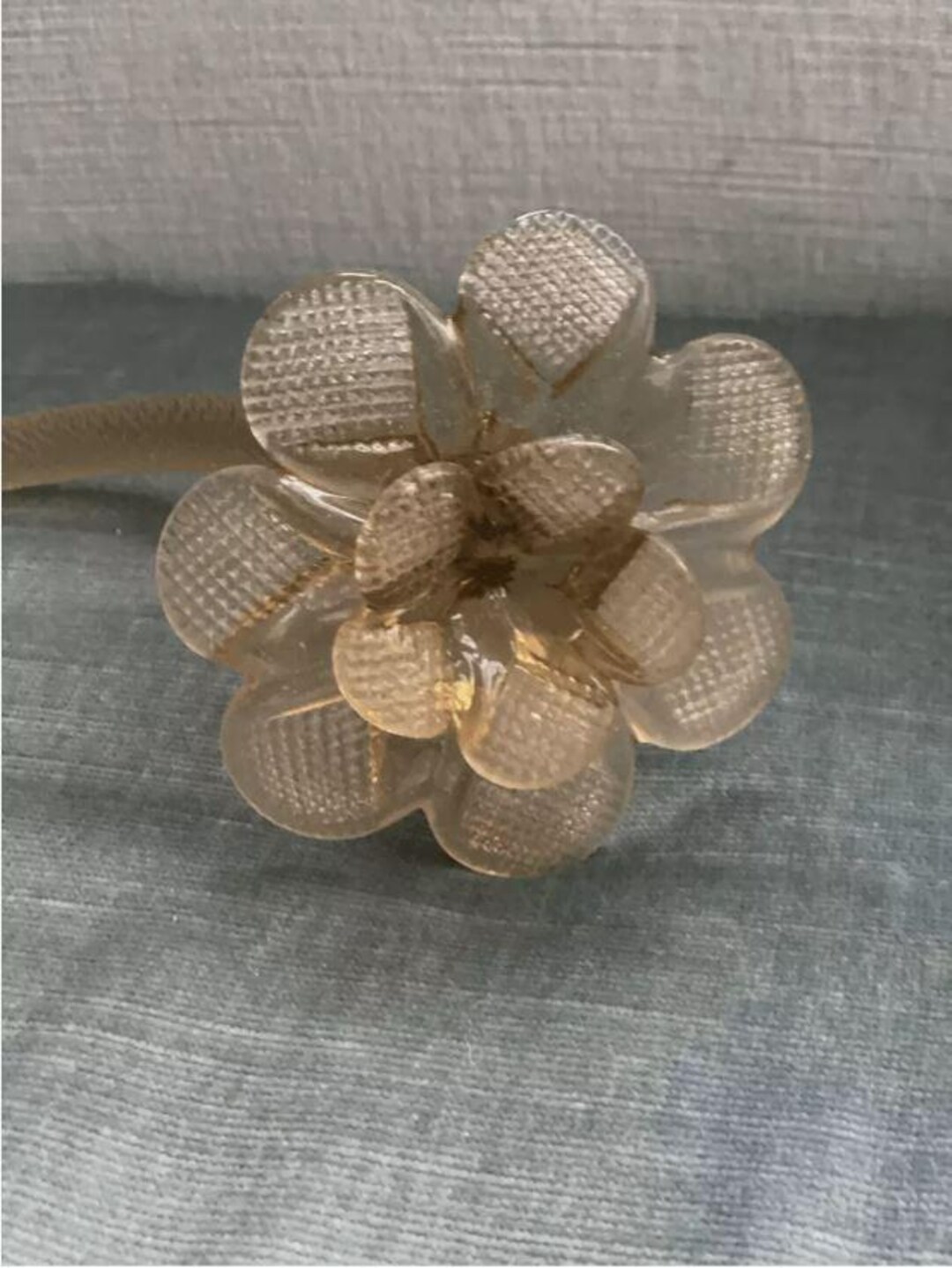 Vintage Murano Venetian Chandelier Clear Glass Flower Sten Replacement ...