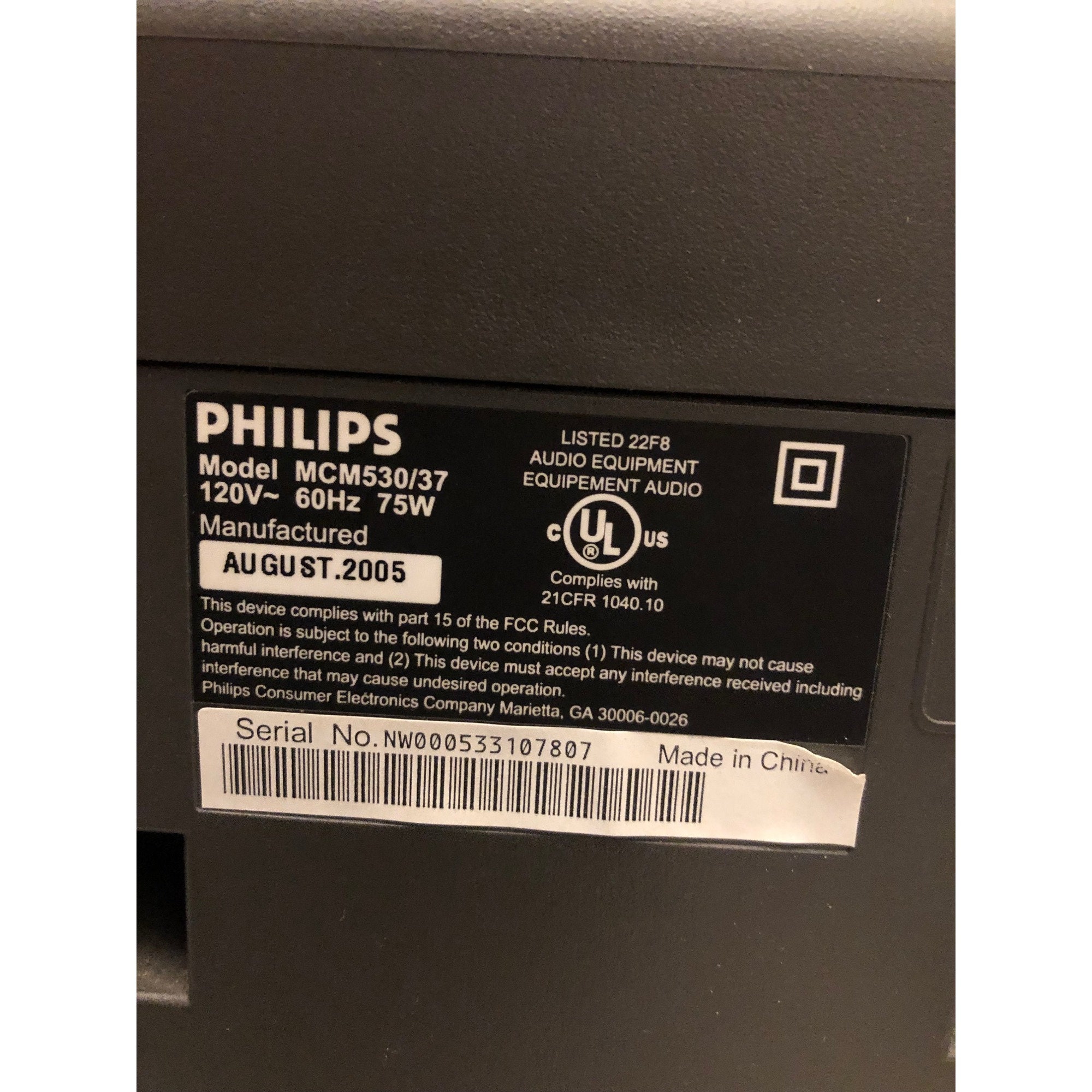 Vintage Philips MCM530/37 5 Disc CD Changer Micro Stereo System W ...