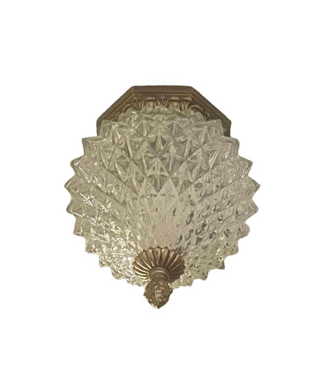 Lightcraft of California Cut Diamond Glass Ceiling Light Fixture Globe ...