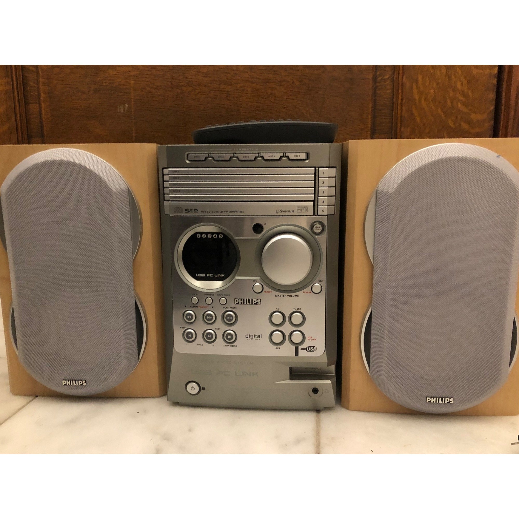 Vintage Philips MCM530/37 5 Disc CD Changer Micro Stereo System W ...