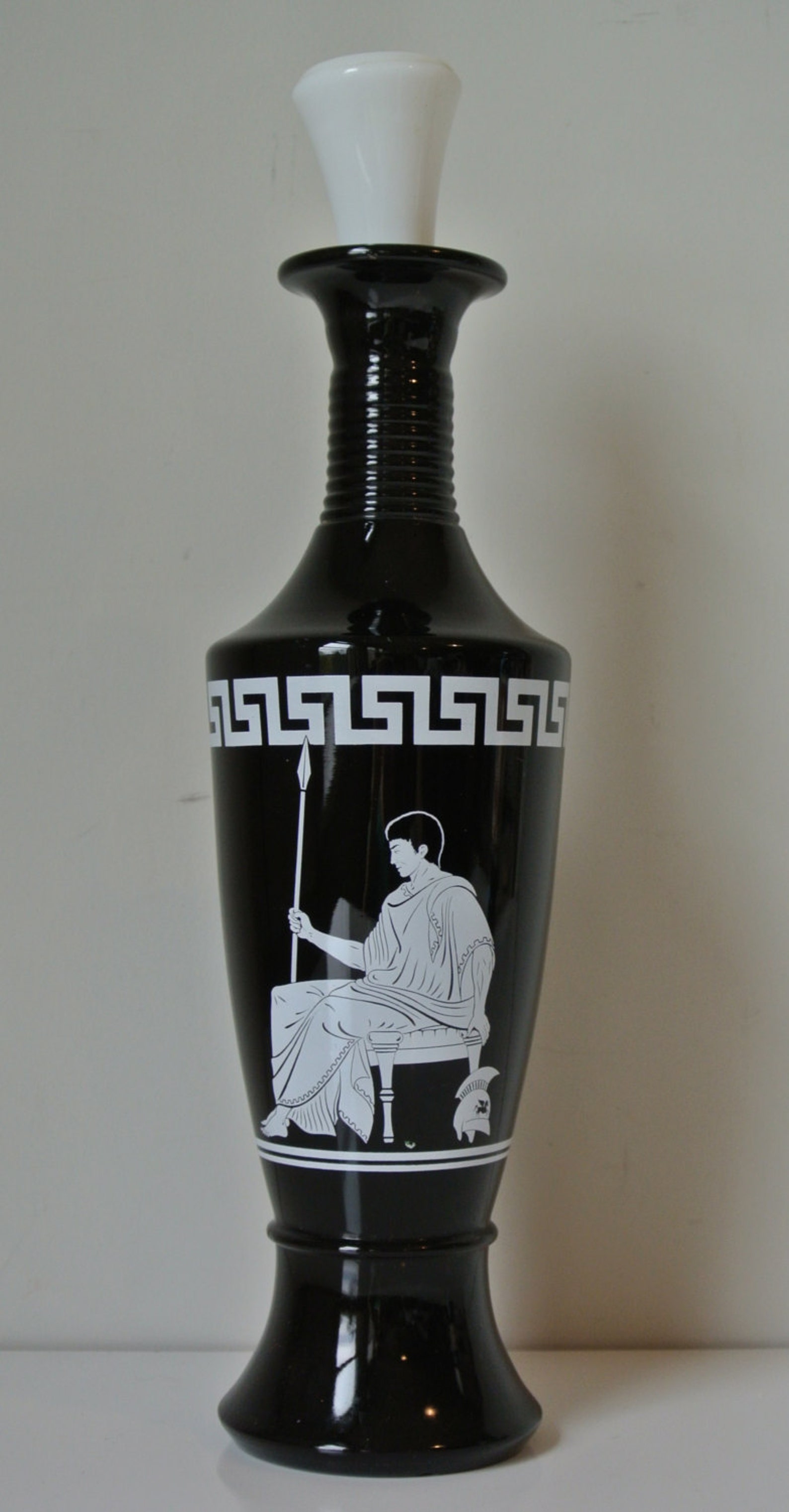 Set of 3 Greek Amphora Glass Liquor Empty Collectible Bottle Decanter ...