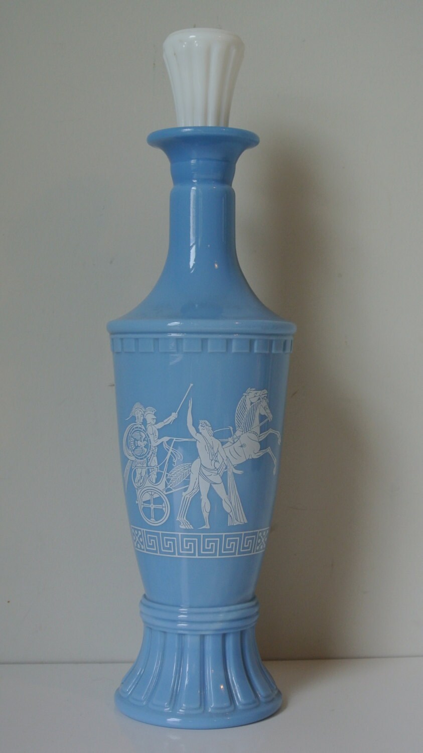 Set of 3 Greek Amphora Glass Liquor Empty Collectible Bottle Decanter ...