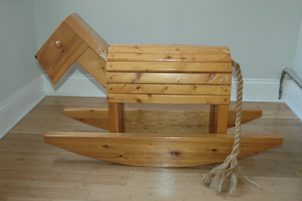 VINTAGE Rocking Dog Wood Craftsman Children's Primitive High Quality ...