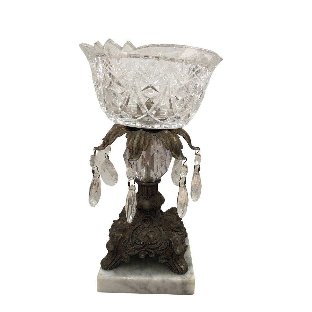 Genuine Monarch Lead Crystal Pedestal Bowl Compote With Marble Base - Etsy