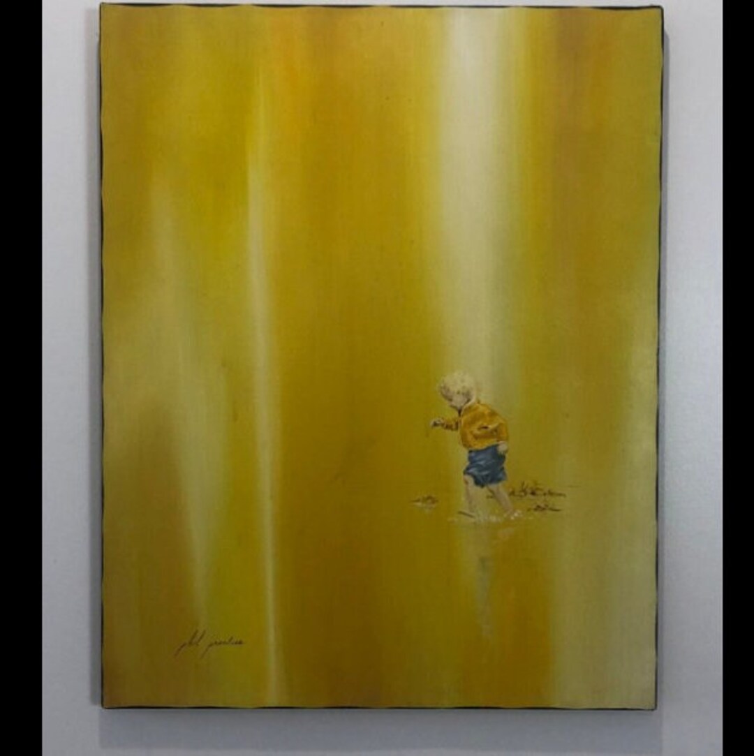 Phil Prentice Oil Paining Little Boy Running 30 x 24 - Etsy Österreich
