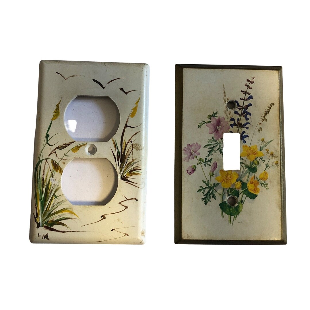 Vintage Plug Outlet Cover & Light Switch Cover Set by Mulberry Flowered ...