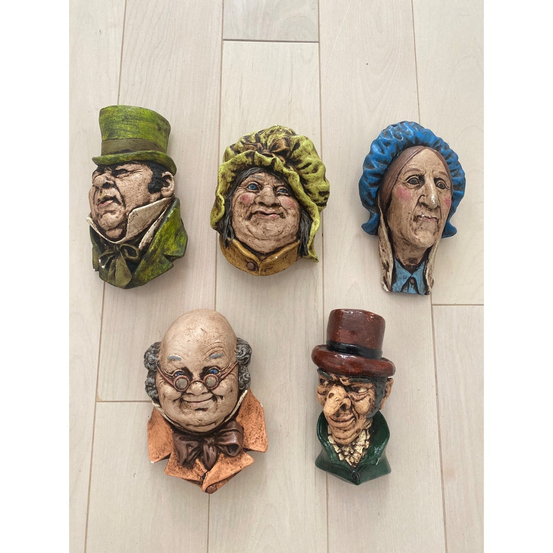 Vintage Bossons Chalkware Head Figure Sculpture Wall Charles Dickens ...