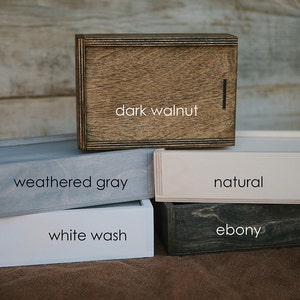 4x6 - Wood Print Box Wood Photo Box With Space for 4x6 Photos and a USB ...