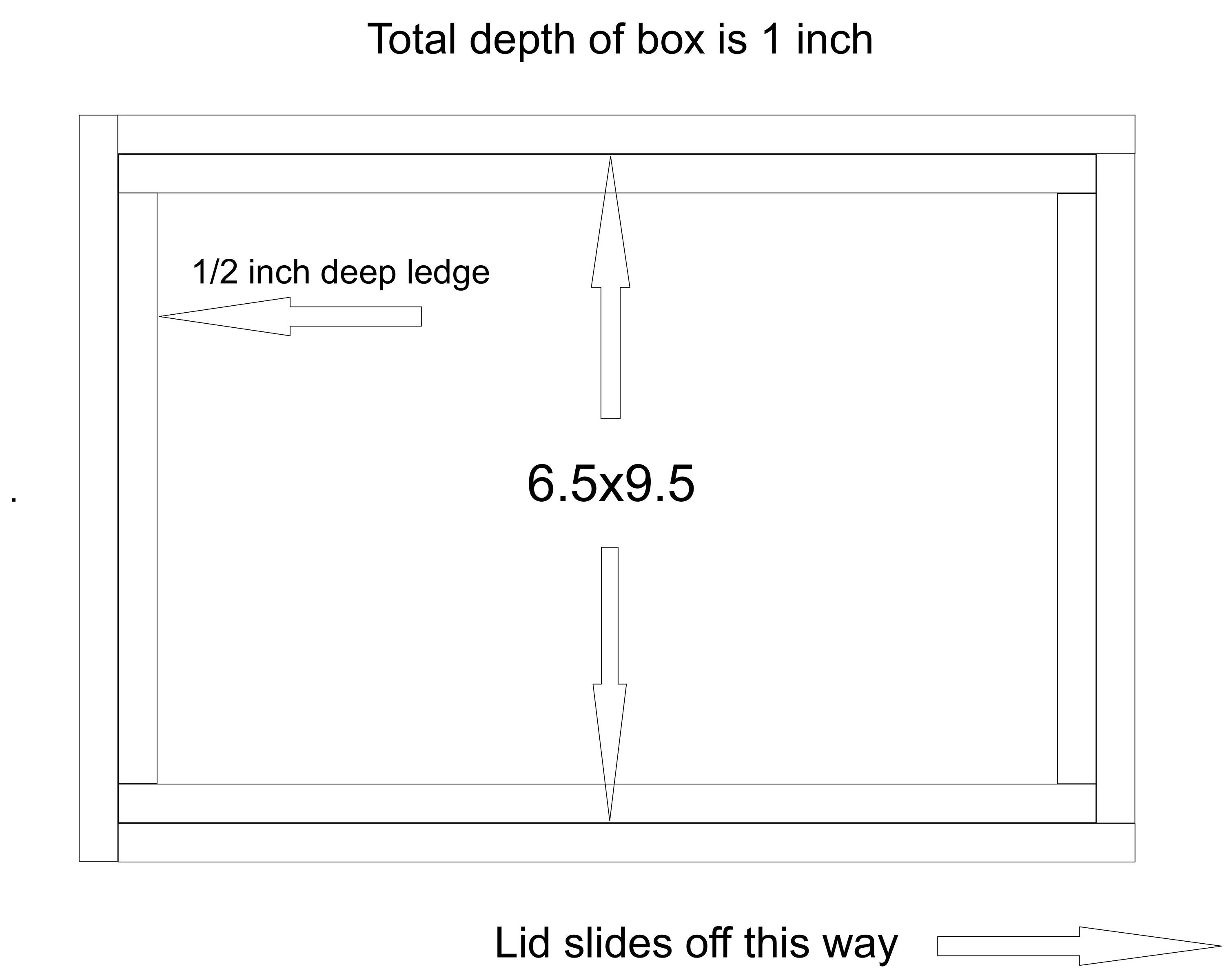 CUSTOM Set of 100 boxes - 6.5x9.5 and 1 inch deep Wood box with 1/2 ...