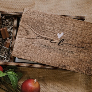 5x7 Photo Box - (option to Add Crystal 16gb USB) Wood Print Box for 5x7 ...