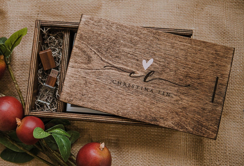 5x7 Photo Box - (option to Add Crystal 16gb USB) Wood Print Box for 5x7 ...