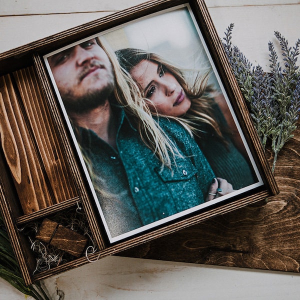Wood Photo Box With Stand - Etsy