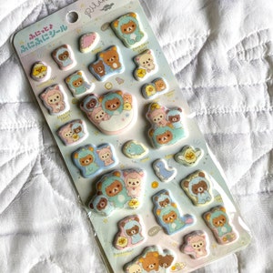 Kawaii Japan Sticker Sheet Assort Puffy Rilakkuma 2020 Pastel - Etsy