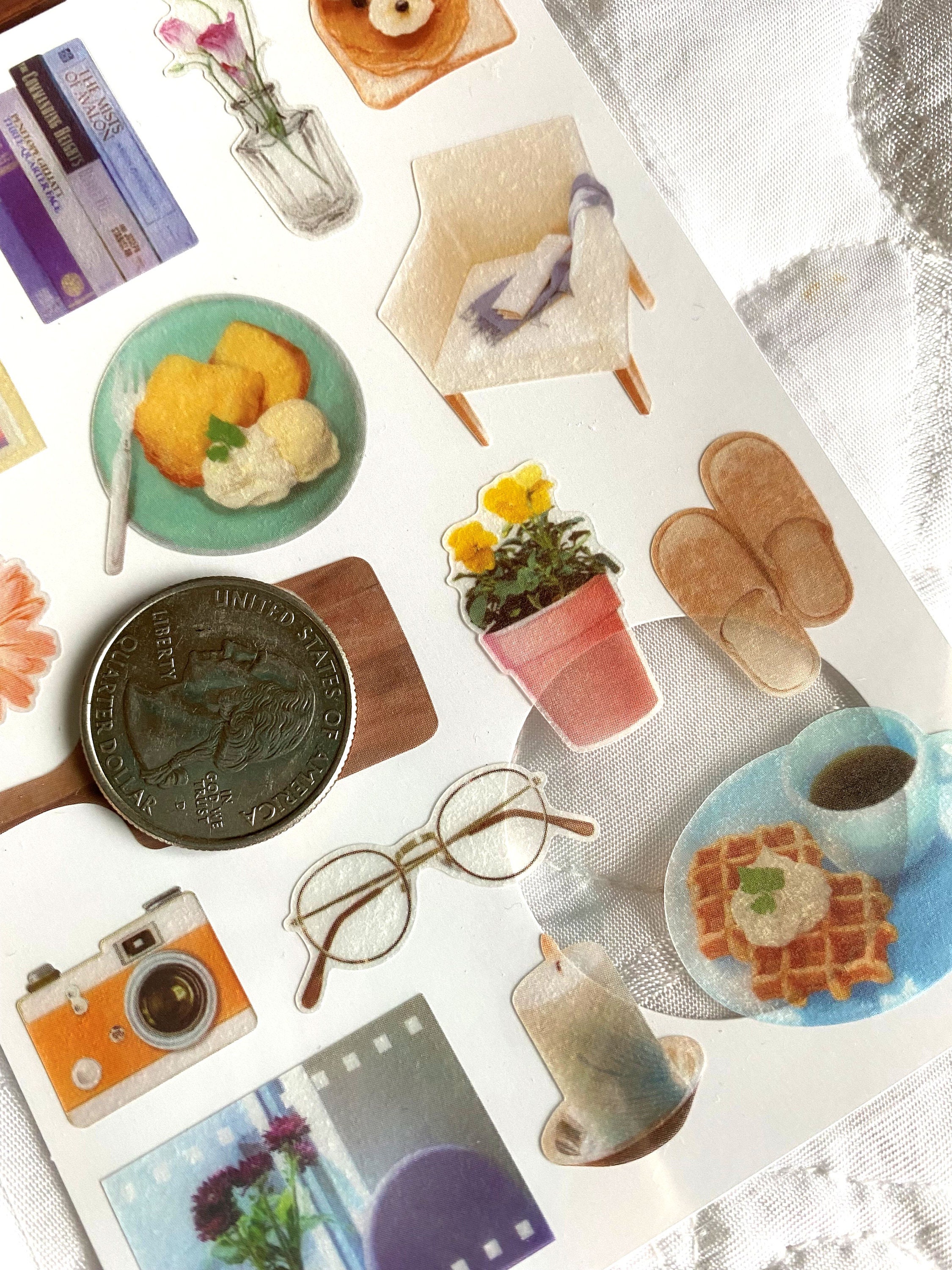 Japan Sticker Sheet Assort: Sheer Photo Series Japanese TAUPE | Etsy