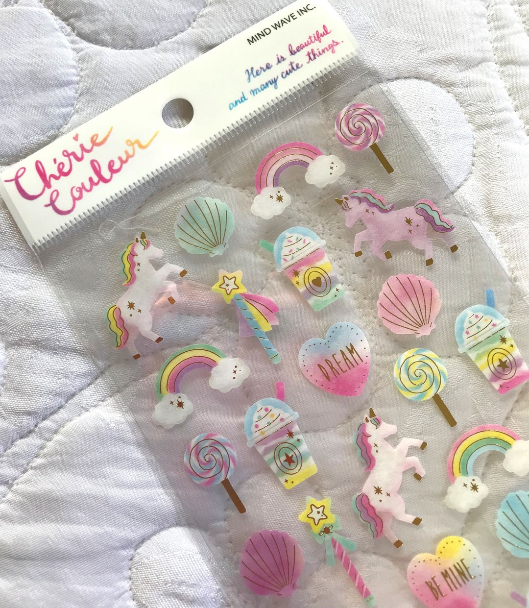 Kawaii Masking Sticker Sheet Mind Wave Cherie Couleur UNICORN TREATS ...
