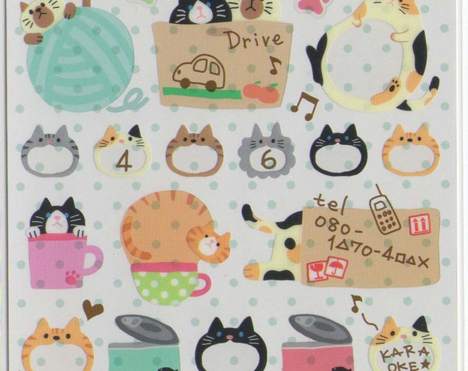 Kawaii Japan Sticker Sheet Assort: Cute Cat Schedule Stickers - Etsy
