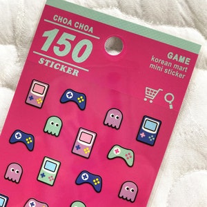 Kawaii Sticker Sheet: Choa Choa Korean Mart Mini Sticker Retro Gamer ...